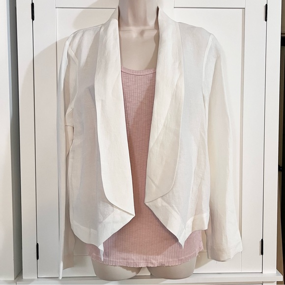 Anthropologie | Jackets & Coats | Nwt Lilla P White Linen Blazer Jacket ...